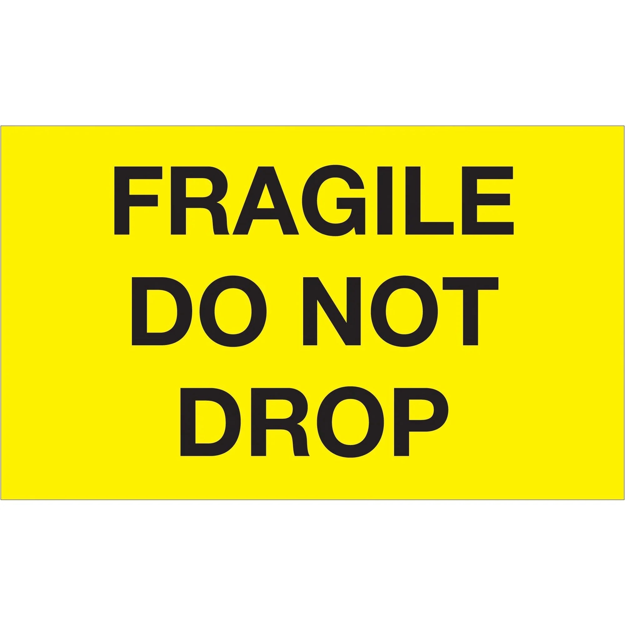 3 x 5" - "Fragile - Do Not Drop" (Fluorescent Yellow) Labels – Samuel ...